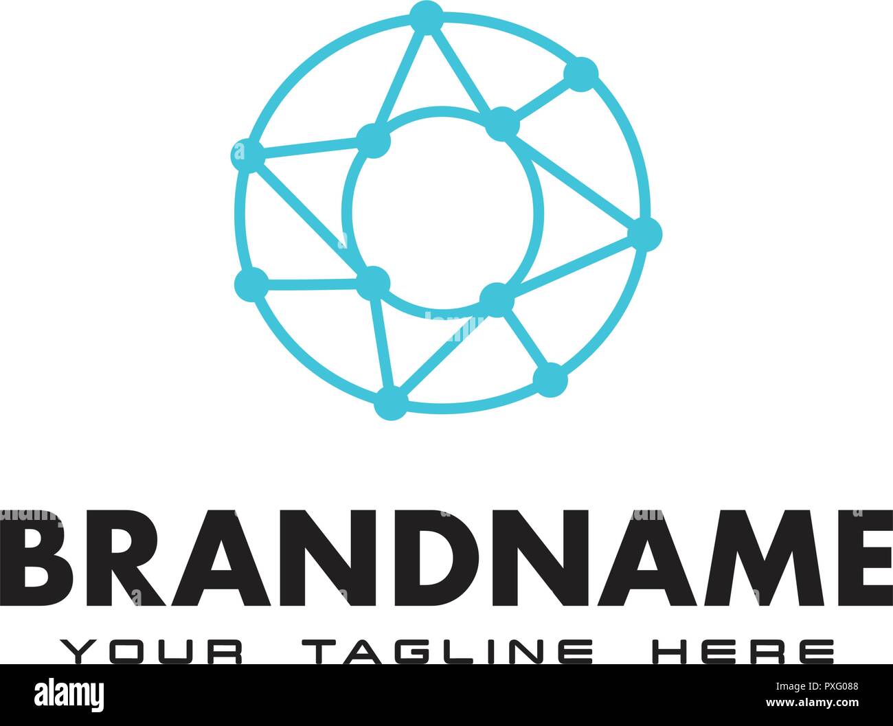 Letter O dot network connection logo Design Template Stock Vector Image ...