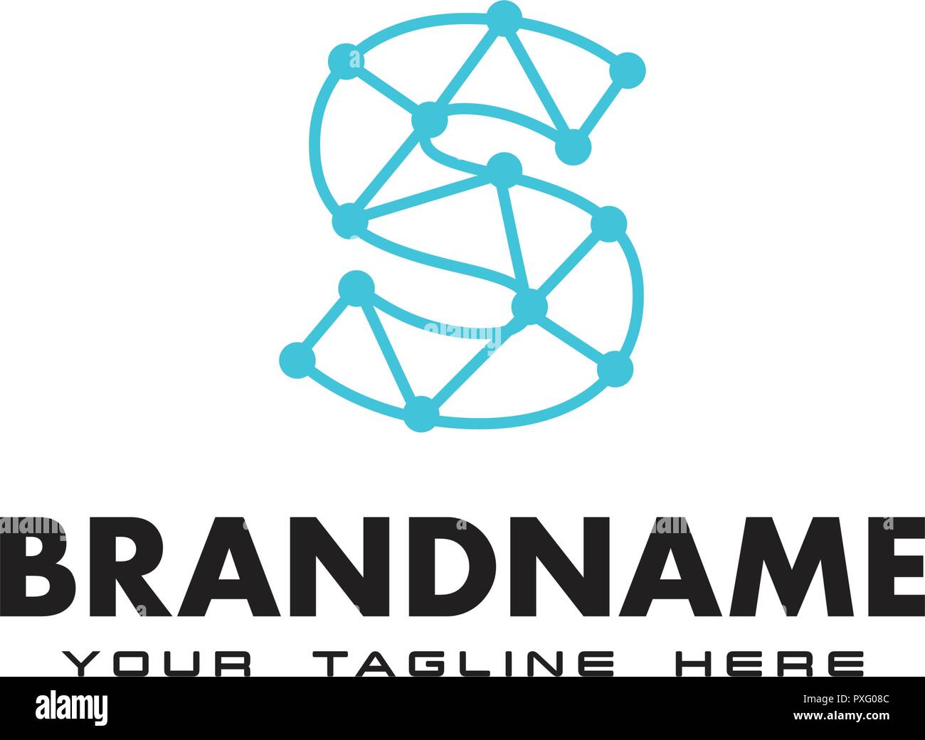 Letter S dot network connection logo Design Template Stock Vector Image ...