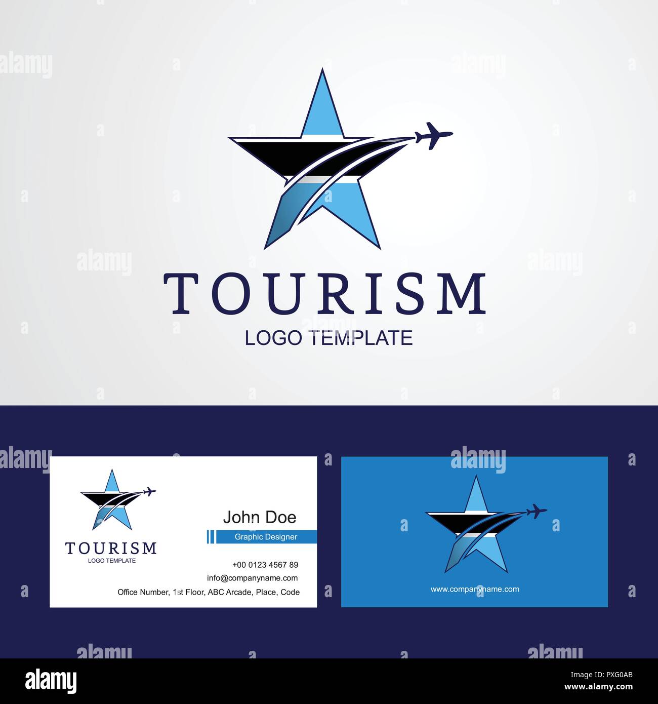 Travel Botswana flag Creative Star Logo and Business card design Stock ...