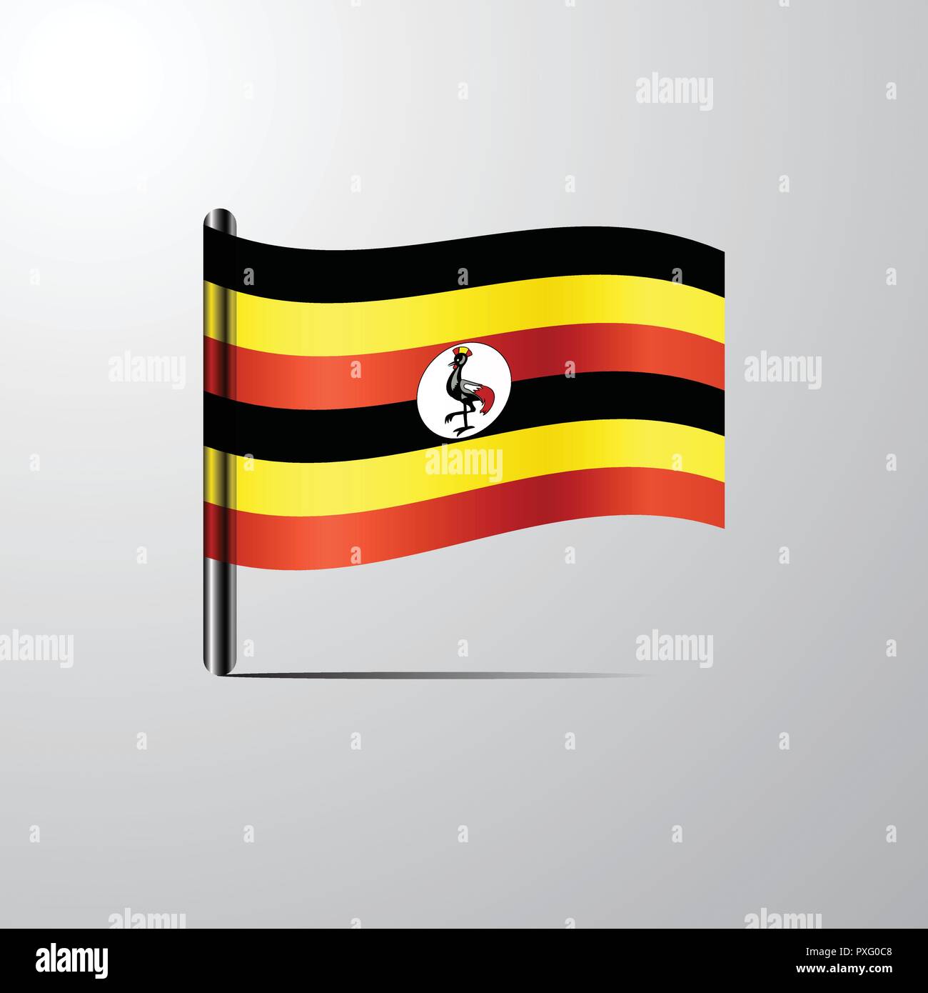 Vector flagpole with uganda flag hi-res stock photography and images ...