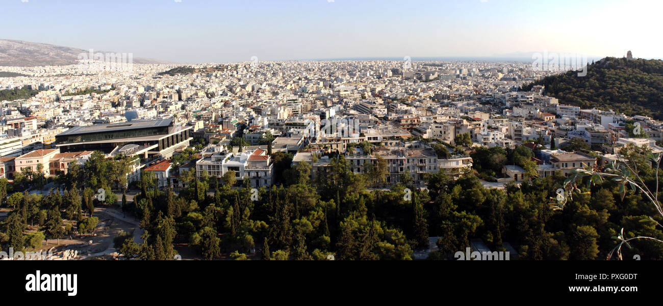 Panorama View of Athens. Photographed from the Acropolis Stock Photo ...