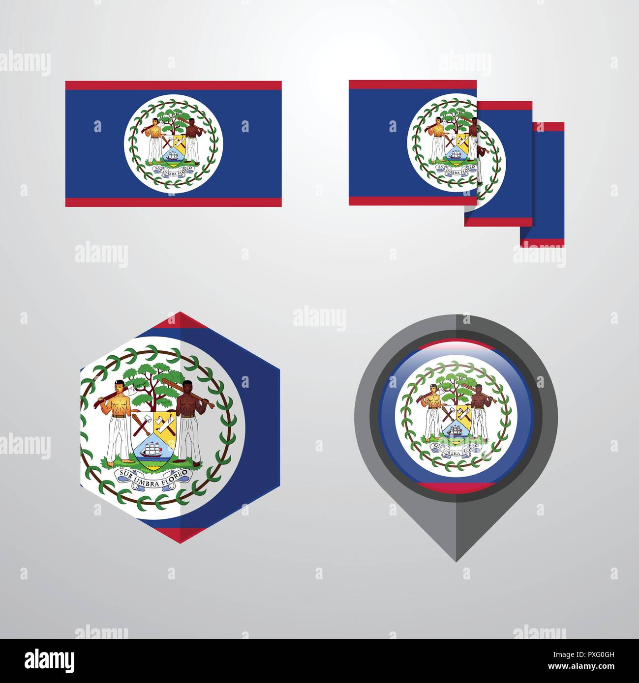 Belize flag design set vector Stock Vector Image & Art - Alamy