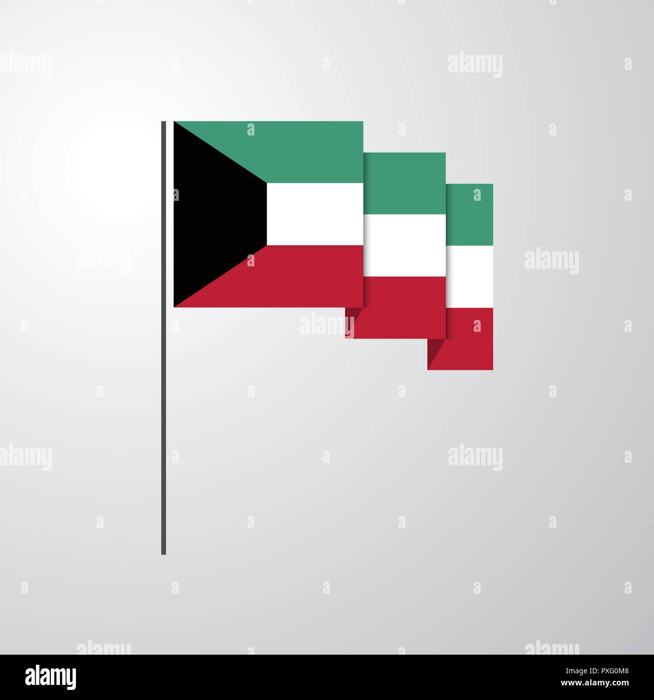 Kuwait waving Flag creative background Stock Vector Image & Art - Alamy