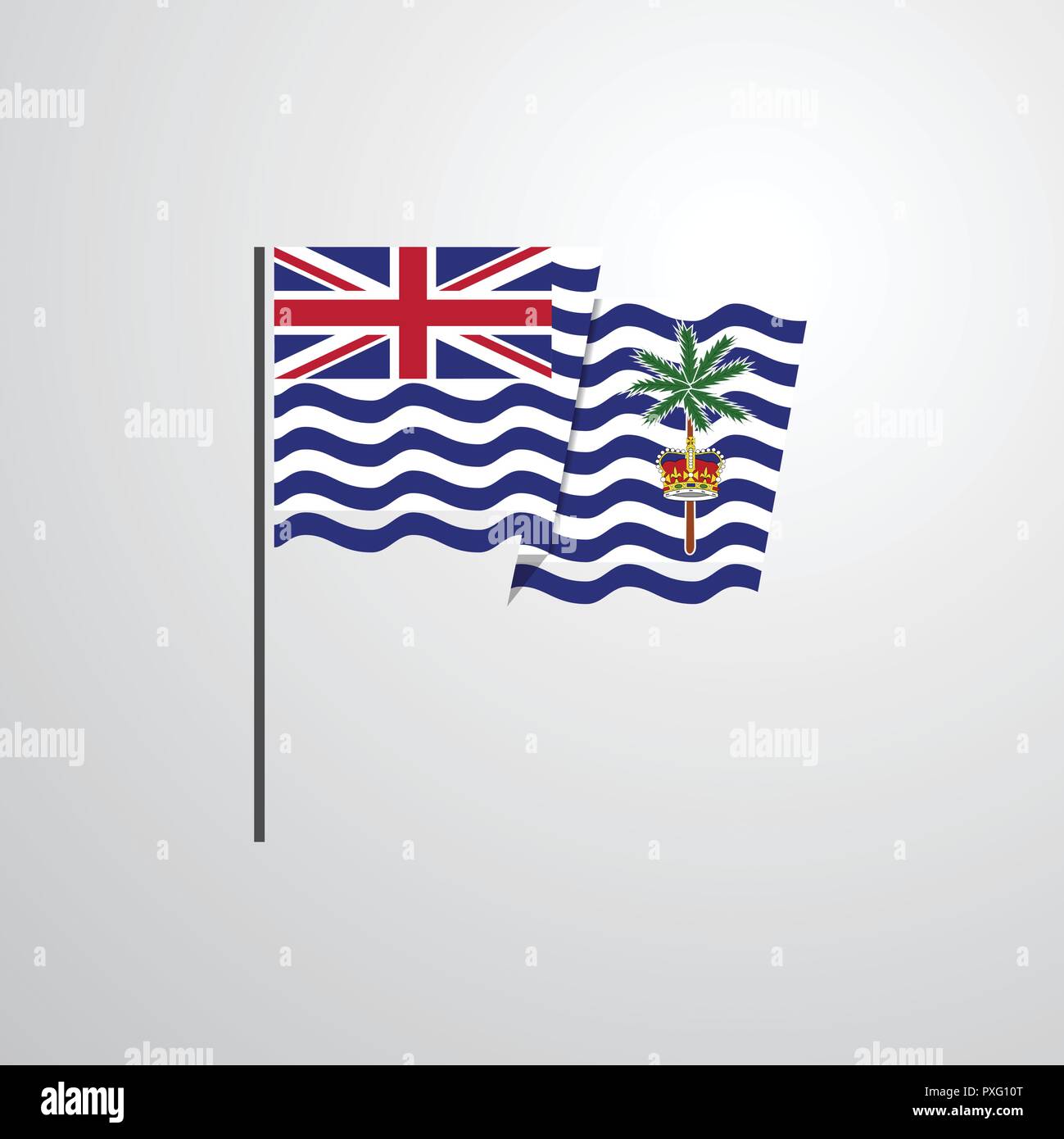 British Indian Ocean Territory waving Flag design vector Stock Vector ...