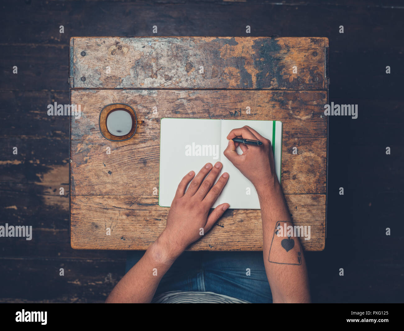 Journalist notebook and coffee hi-res stock photography and images - Alamy