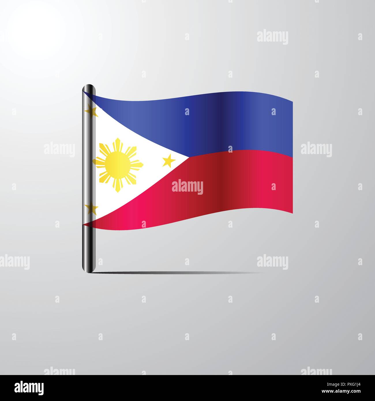 Phillipines waving Shiny Flag design vector Stock Vector Image & Art ...