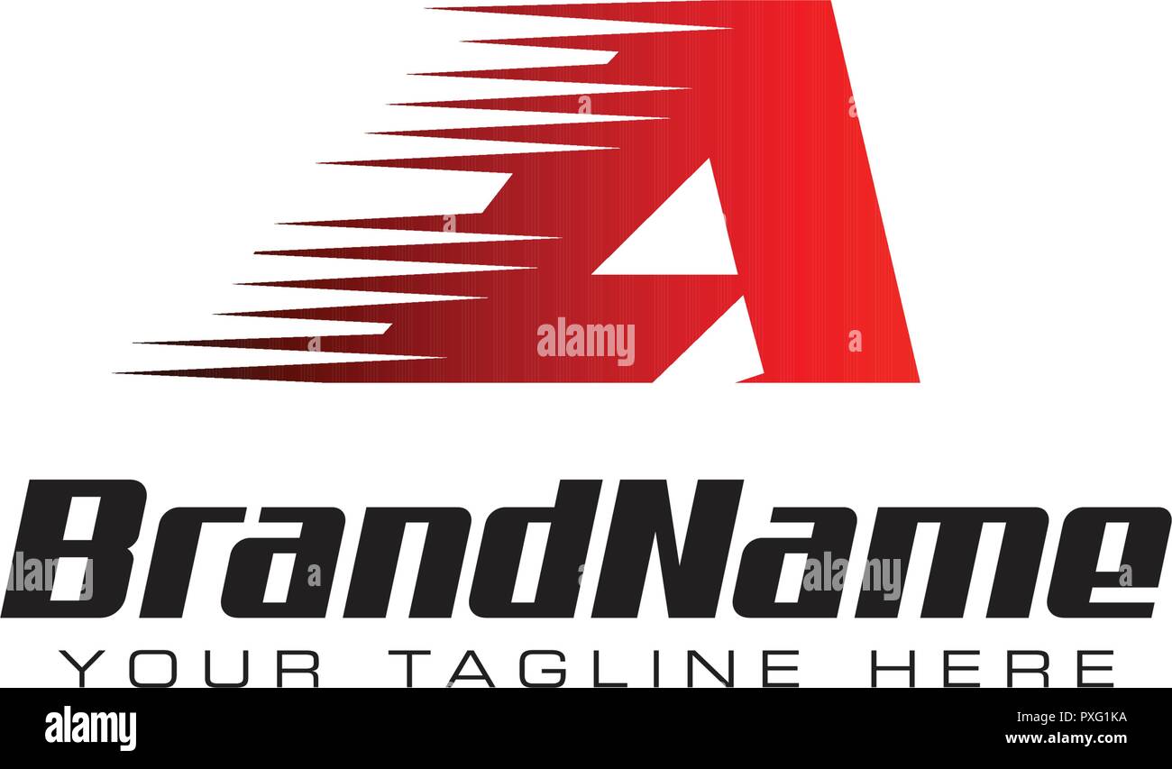 Letter Initial A Speed Logo Design Template Stock Vector Image & Art ...