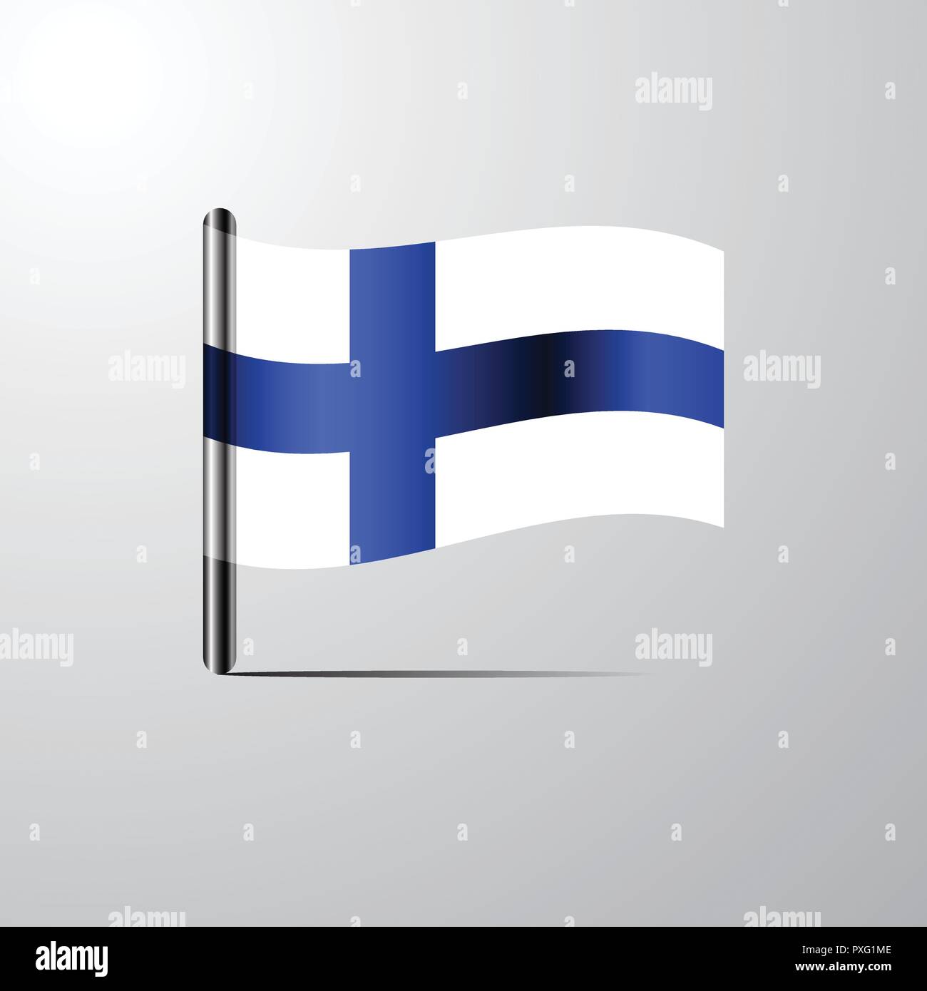 Wavy flag of finland Stock Vector Images - Alamy