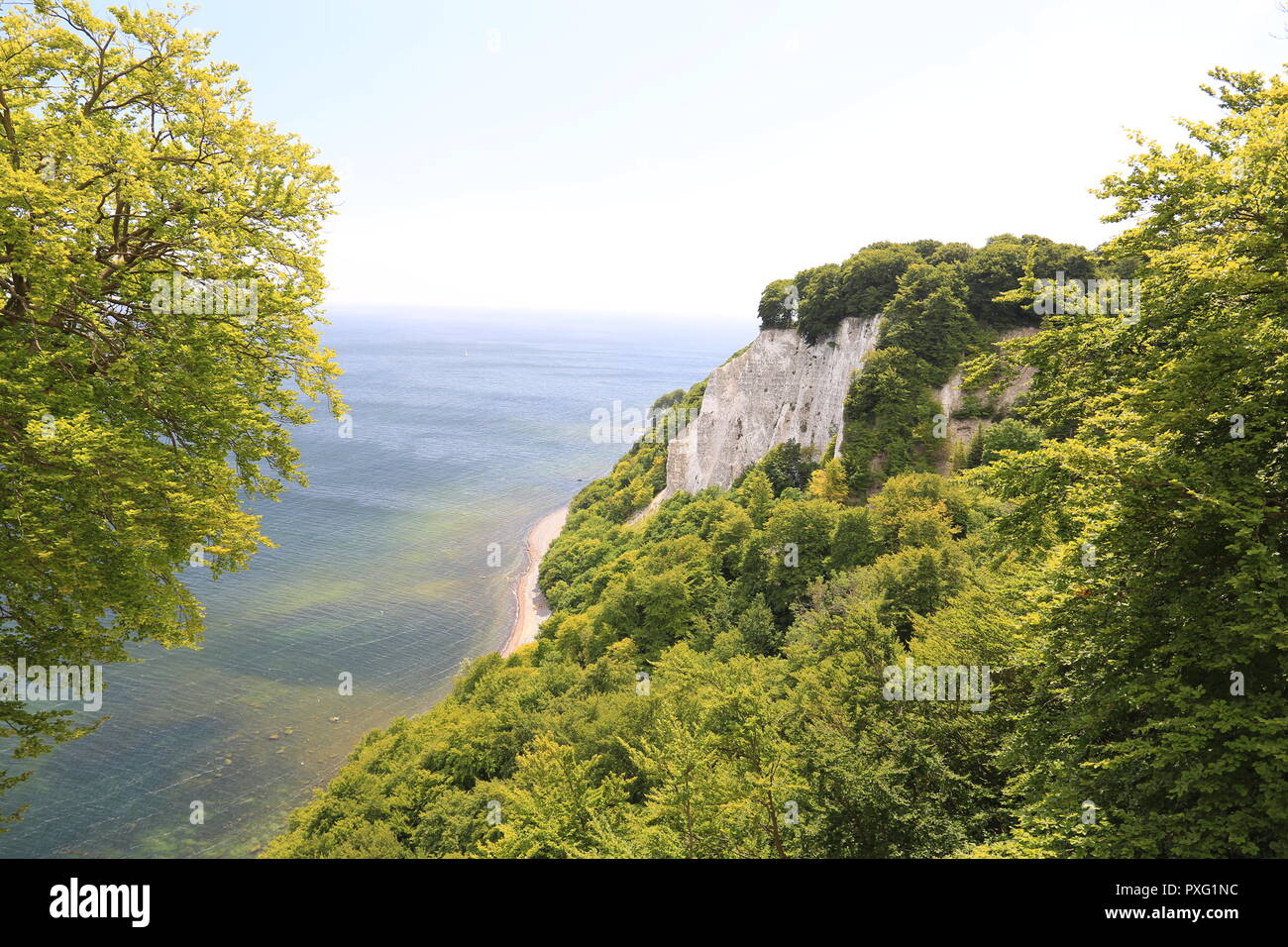 Chalk cliffs and blue sea in Ruegen island, Baltic Sea, Germany Stock ...