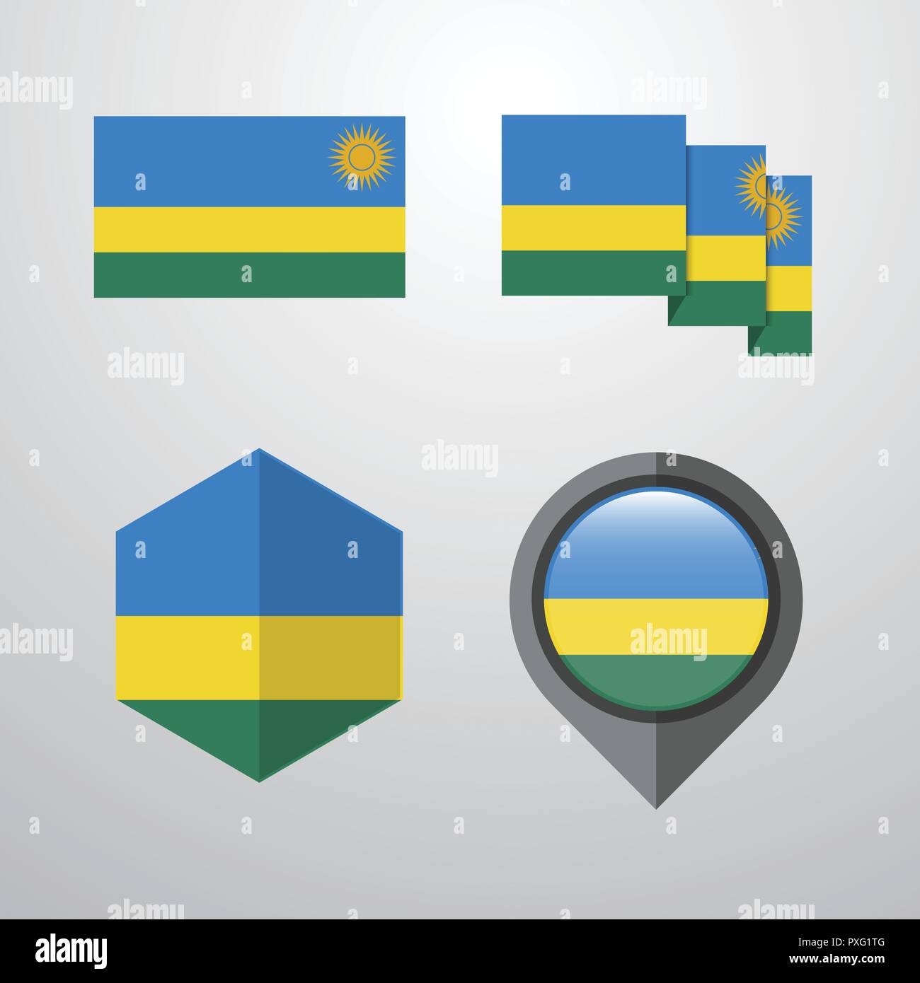 Rwanda flag design set vector Stock Vector Image & Art - Alamy