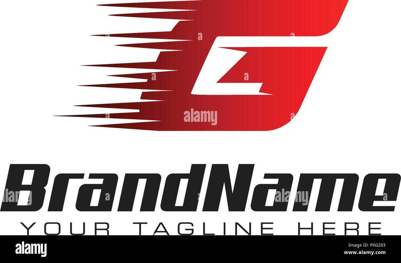 Letter Initial G Speed Logo Design Template Stock Vector Image & Art ...