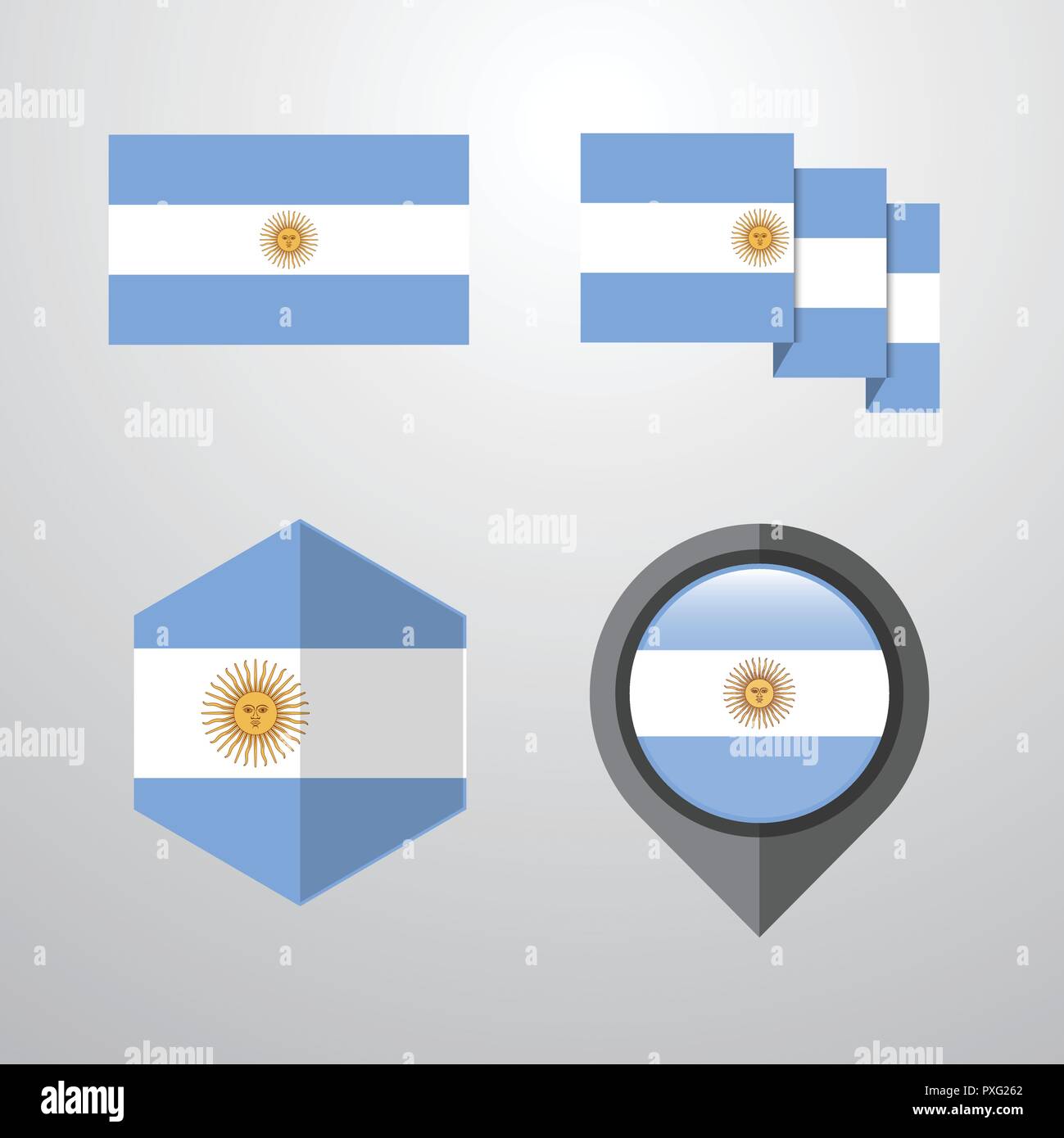 Argentina flag design set vector Stock Vector Image & Art - Alamy