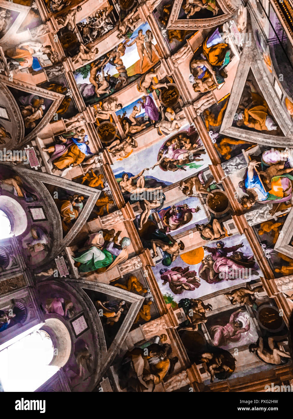 Italy, Vatican, Sistine Chapel, november 27, 2017, Ceiling of the ...