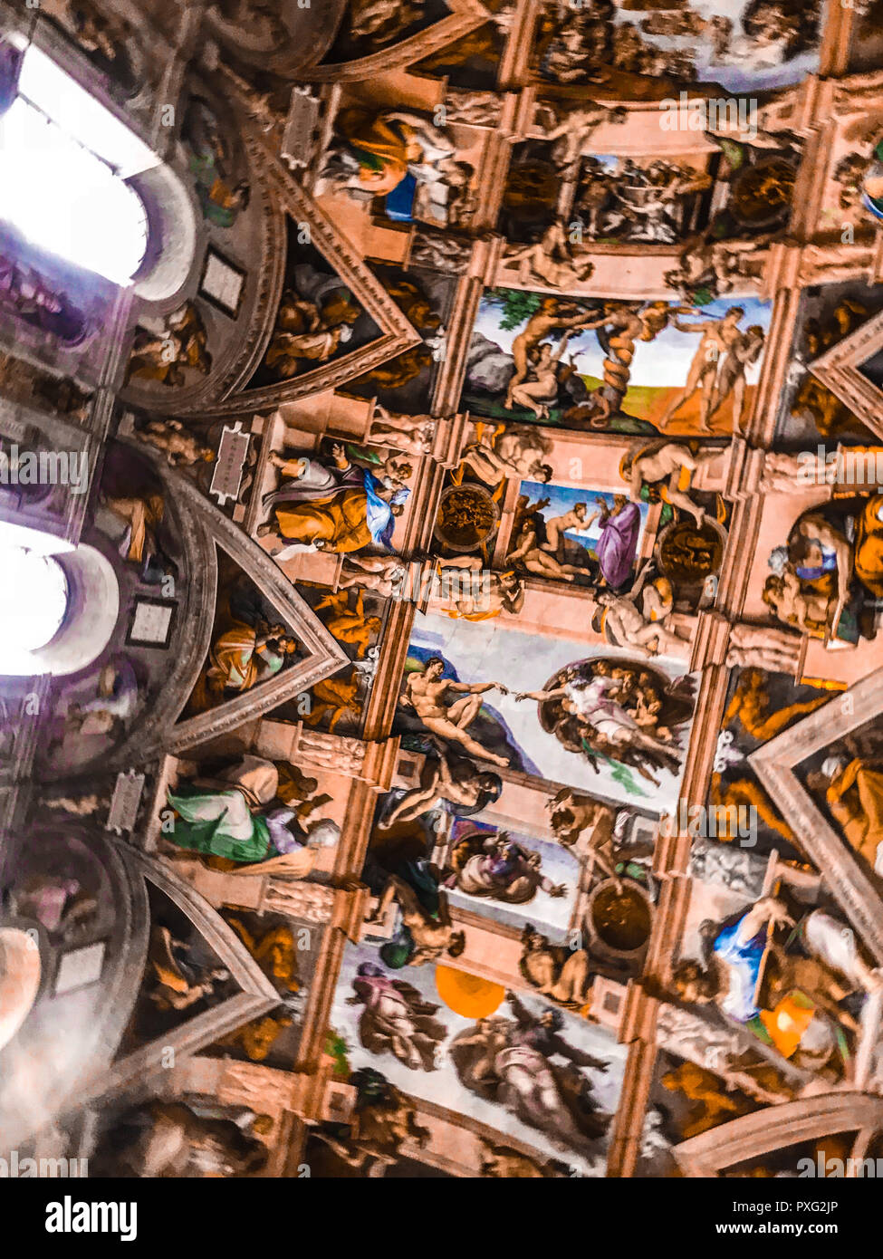 Italy, Vatican, Sistine Chapel, november 27, 2017, Ceiling of the ...