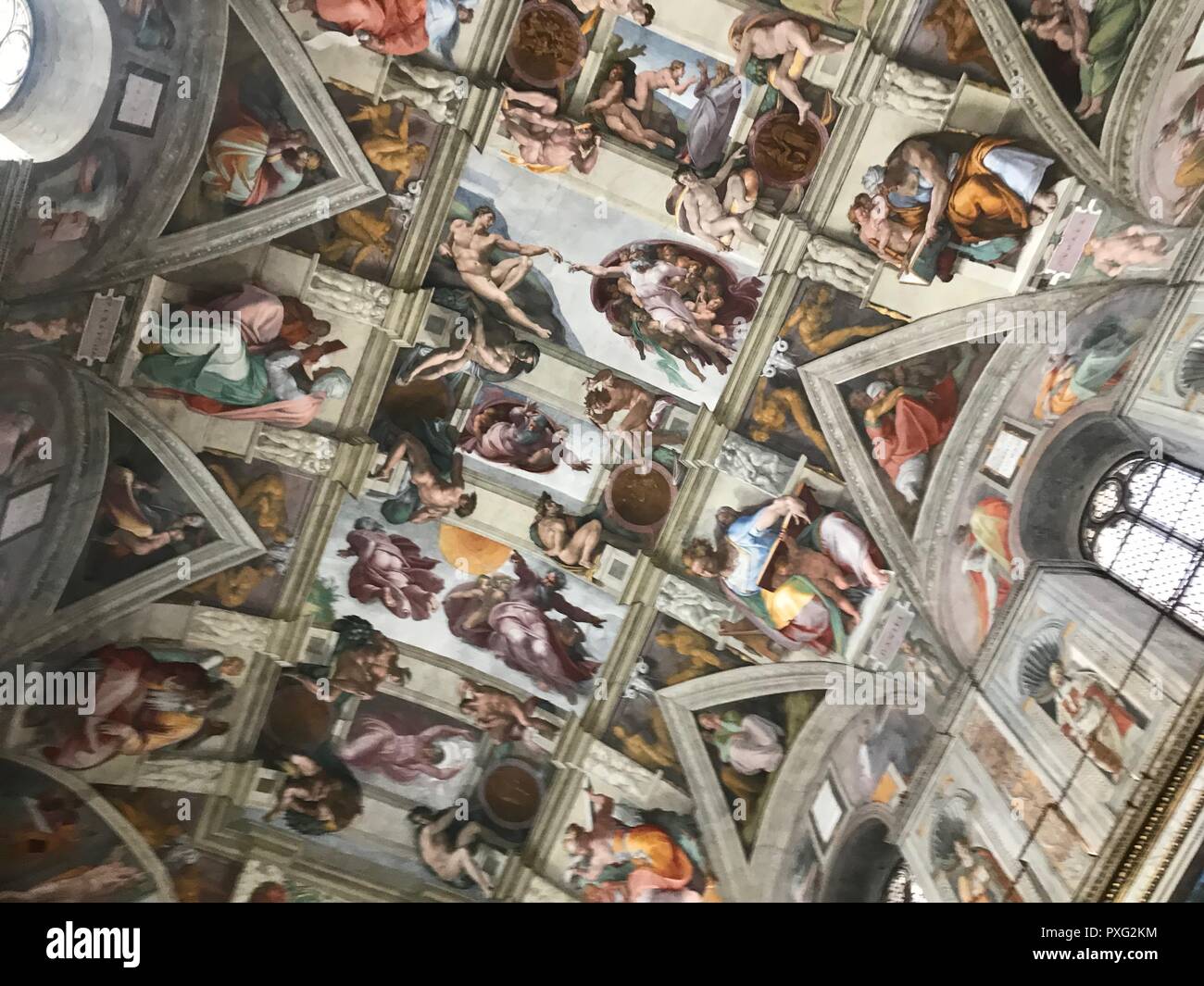 Italy, Vatican, Sistine Chapel, november 27, 2017, Ceiling of the ...