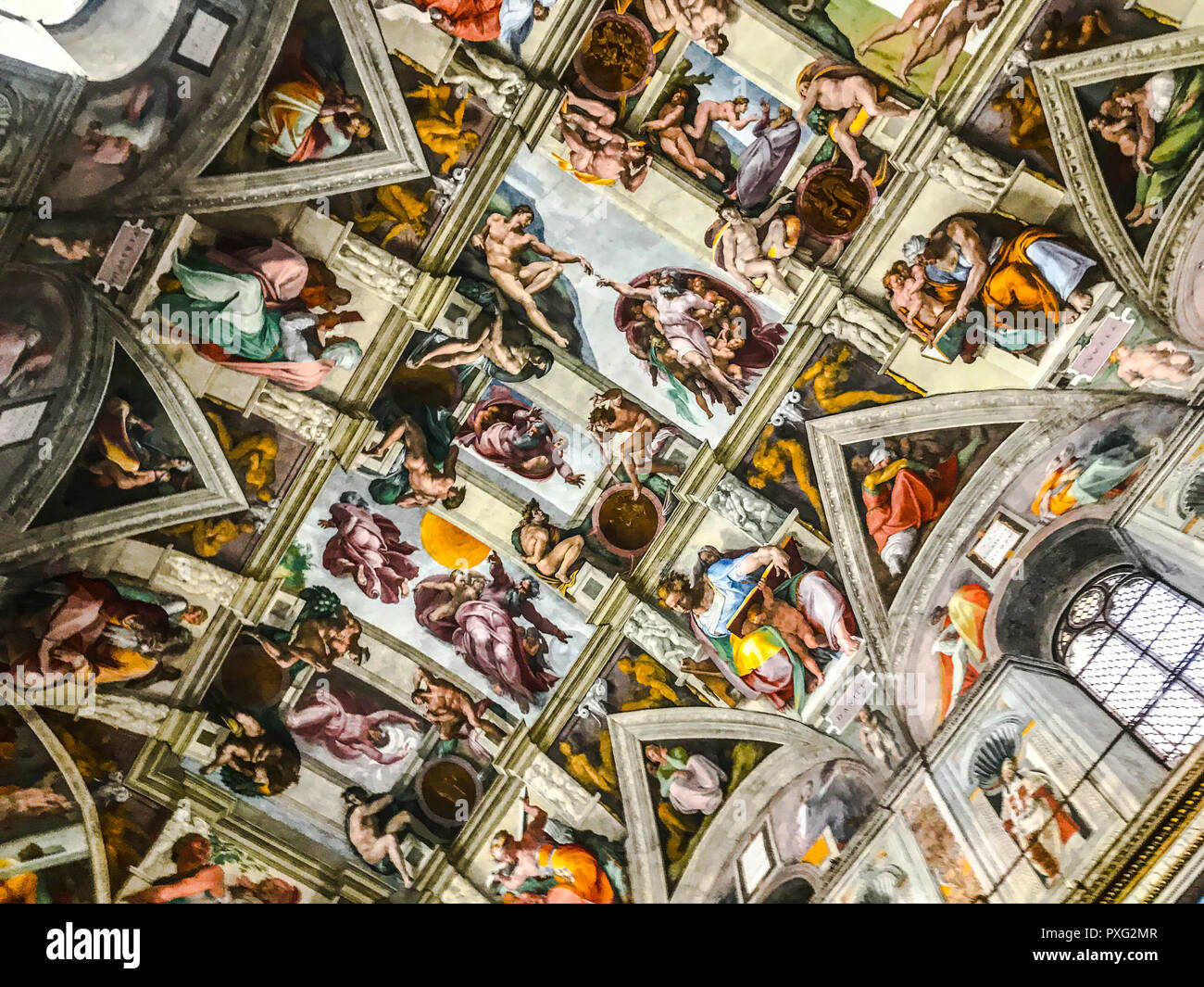 Italy, Vatican, Sistine Chapel, november 27, 2017, Ceiling of the ...