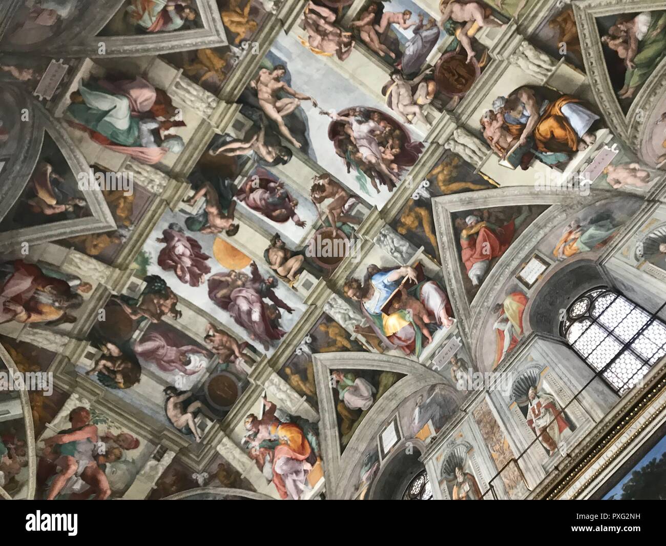 Italy, Vatican, Sistine Chapel, november 27, 2017, Ceiling of the ...