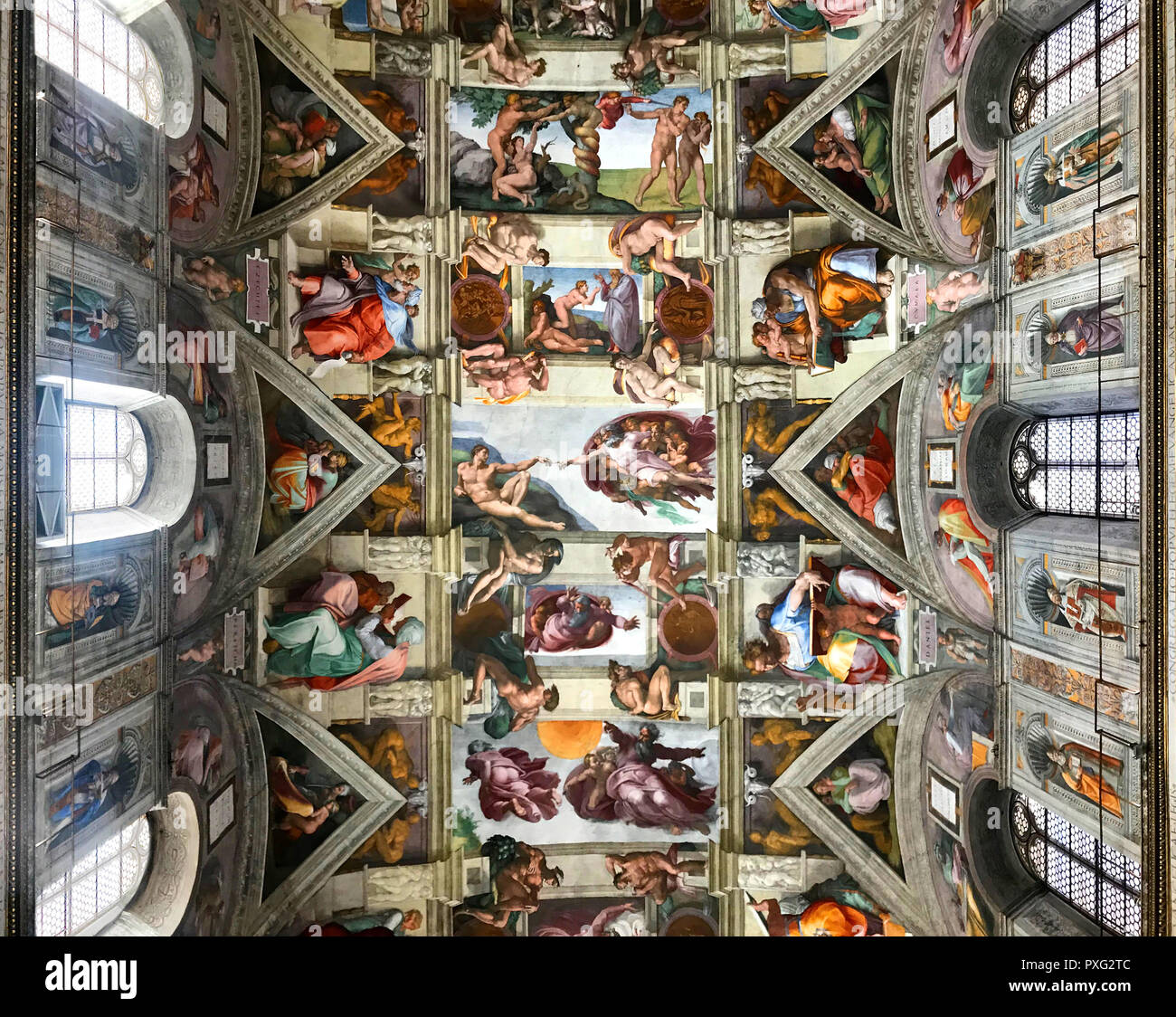 Italy, Vatican, Sistine Chapel, november 27, 2017, Ceiling of the ...
