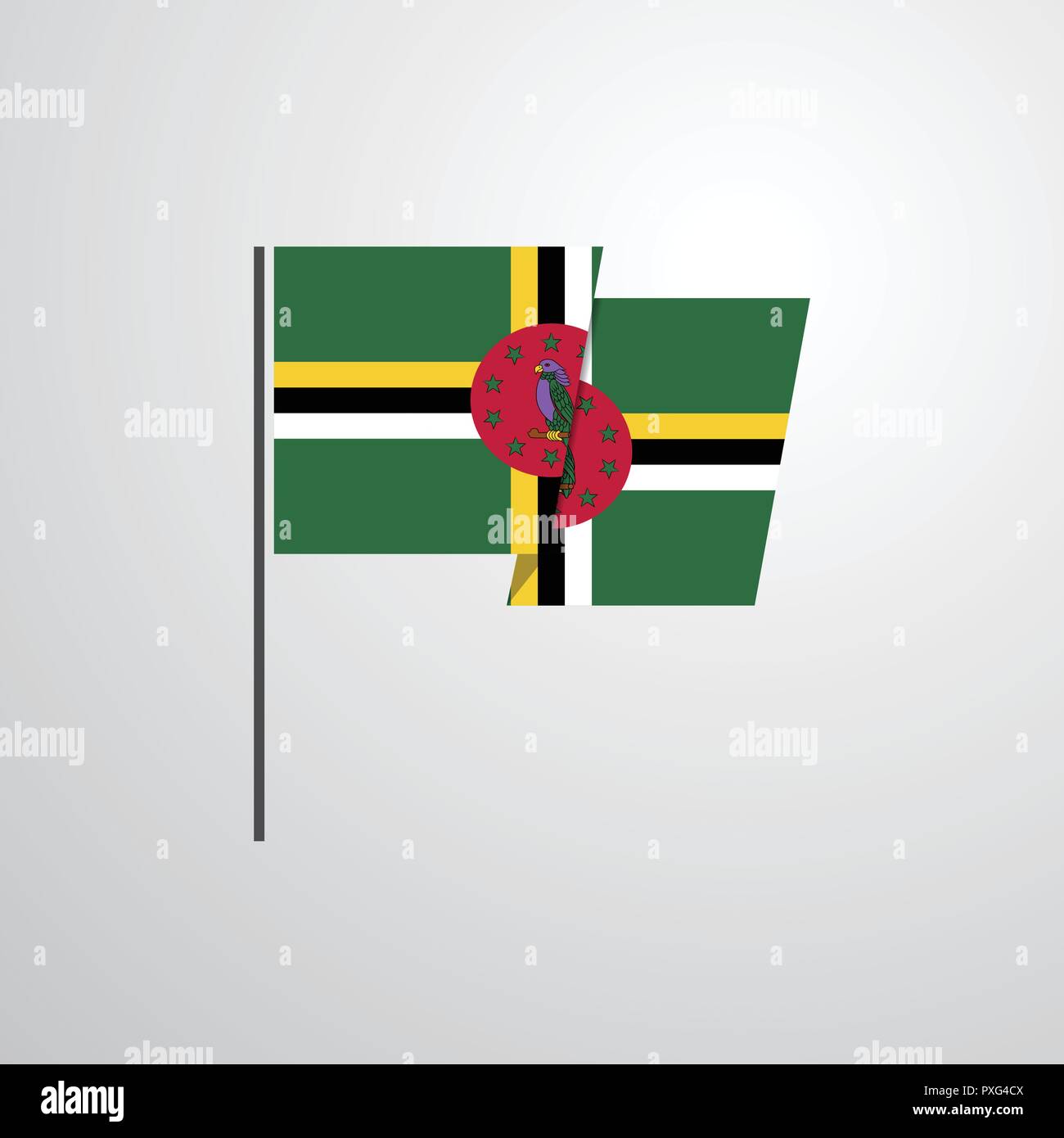 Dominica waving Flag design vector Stock Vector Image & Art - Alamy