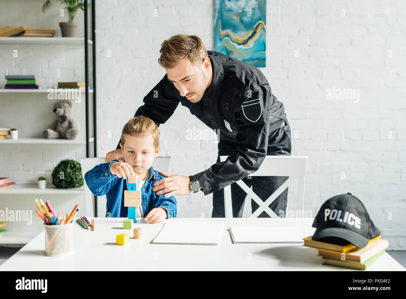 Police father and son hi-res stock photography and images - Alamy