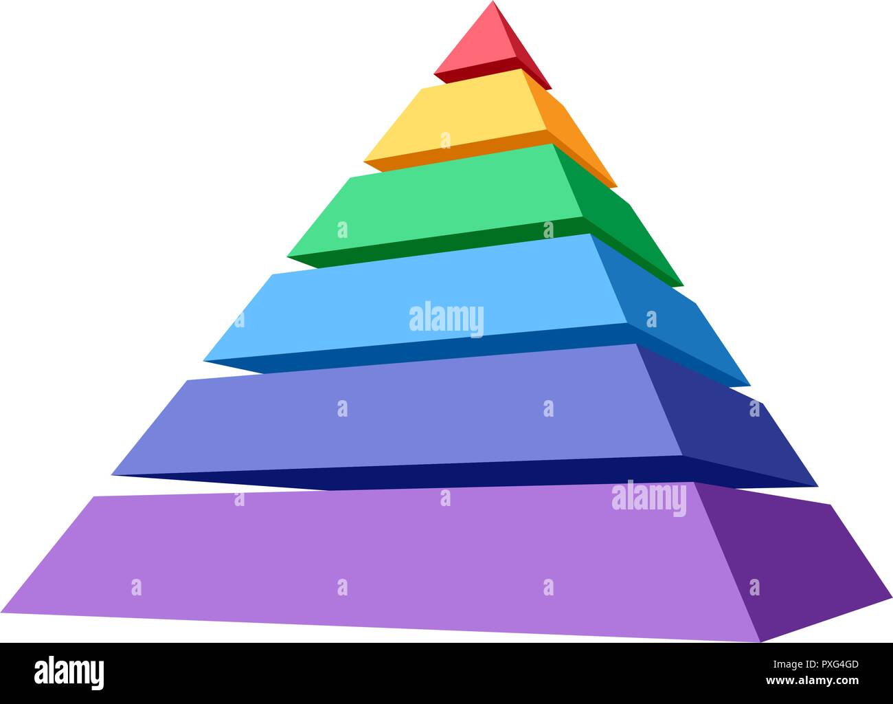 Stack of colored blocks that makes a pyramid. Abstract geometric ...