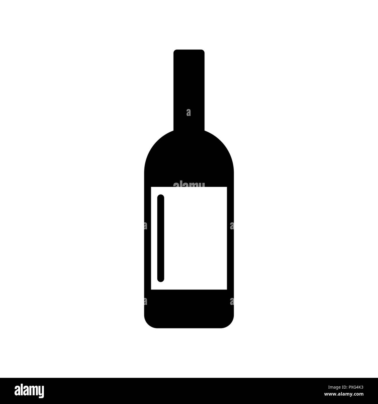 Alcohol bottle icon simple flat style vector illustration Stock Vector ...