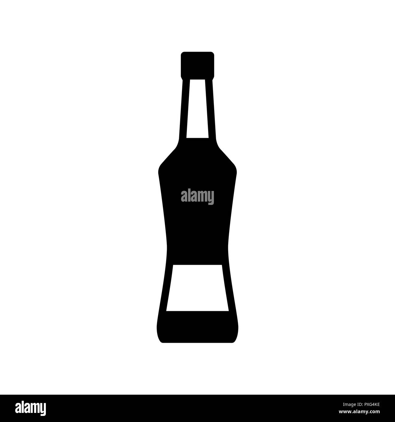 Alcohol bottle icon simple flat style vector illustration Stock Vector ...