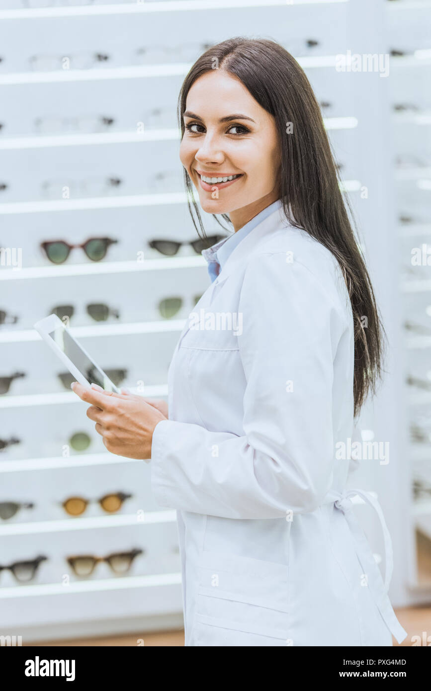 Attractive optician using digital hi-res stock photography and images - Alamy
