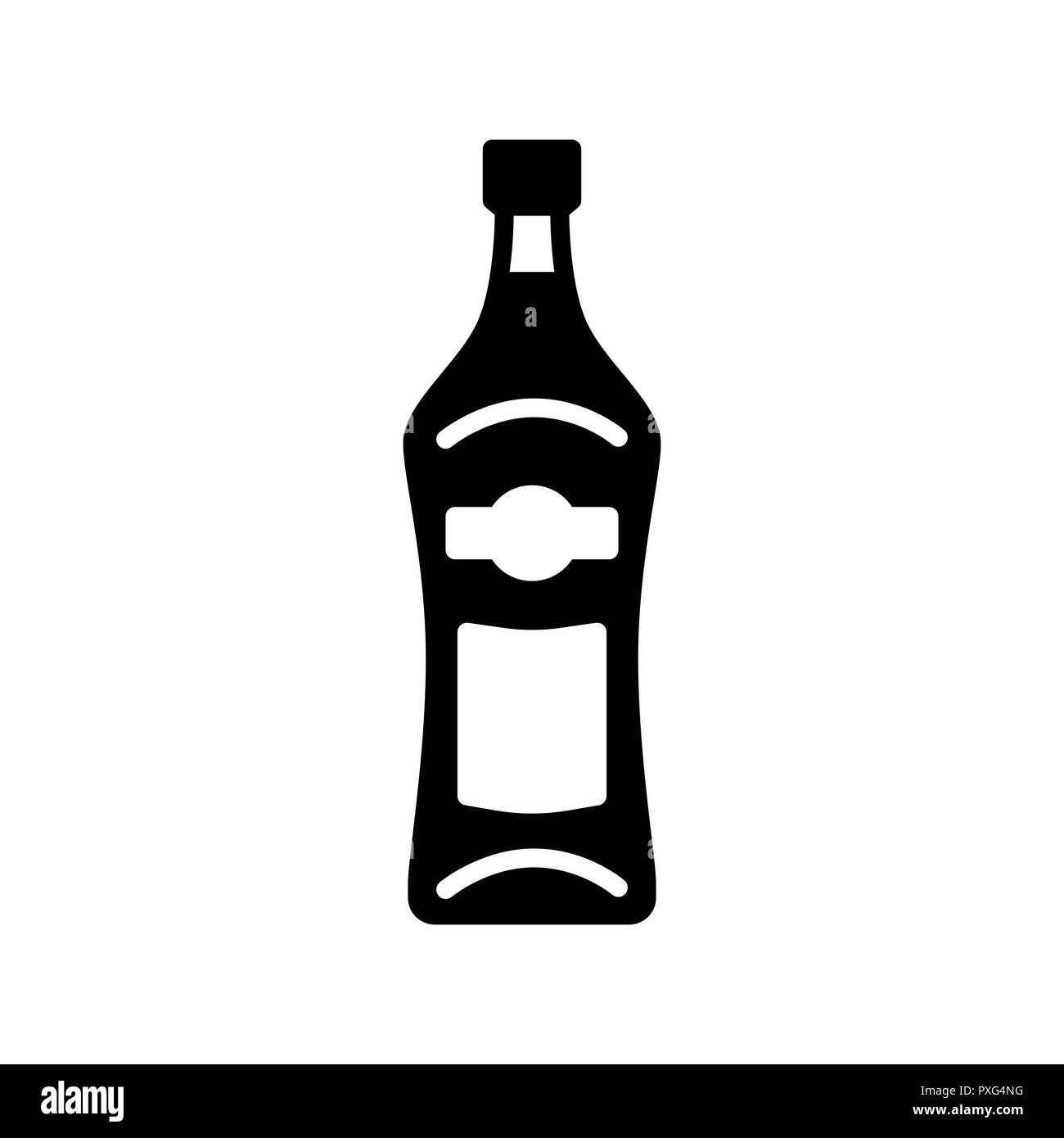 Alcohol bottle icon simple flat style vector illustration Stock Vector ...