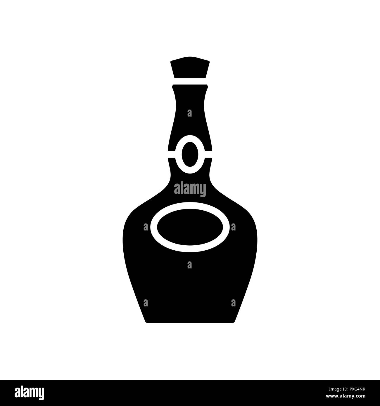 Alcohol bottle icon simple flat style vector illustration Stock Vector ...