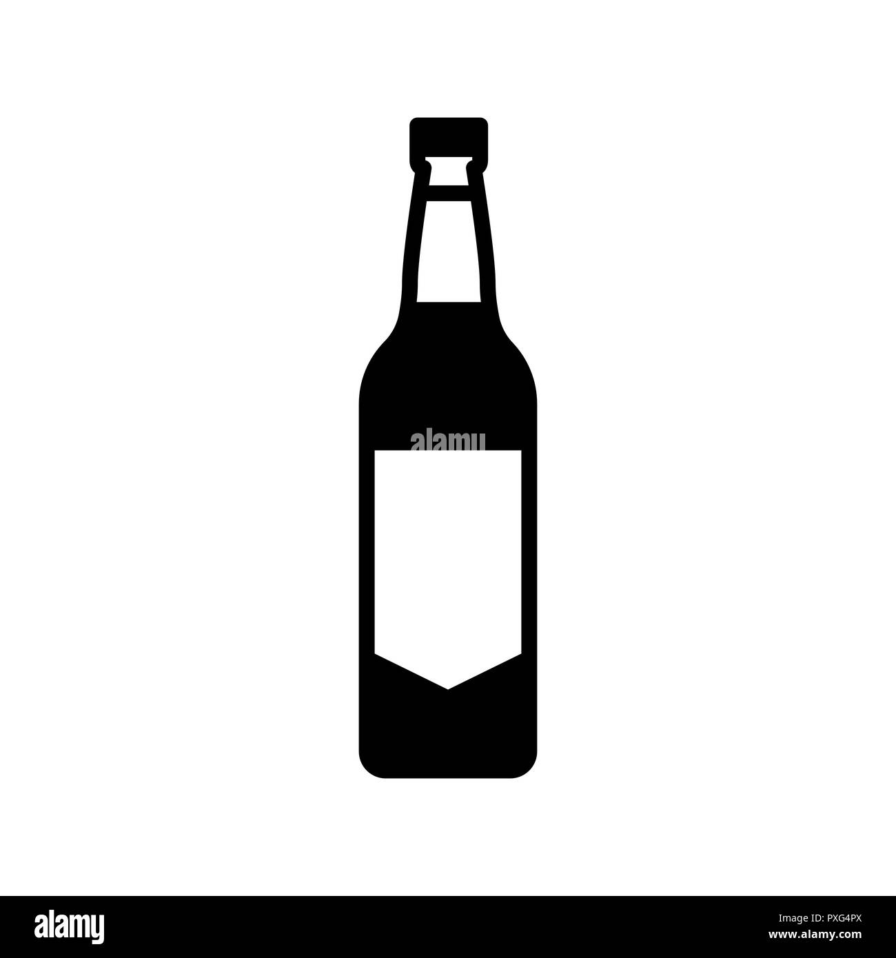 Alcohol bottle icon simple flat style vector illustration Stock Vector ...