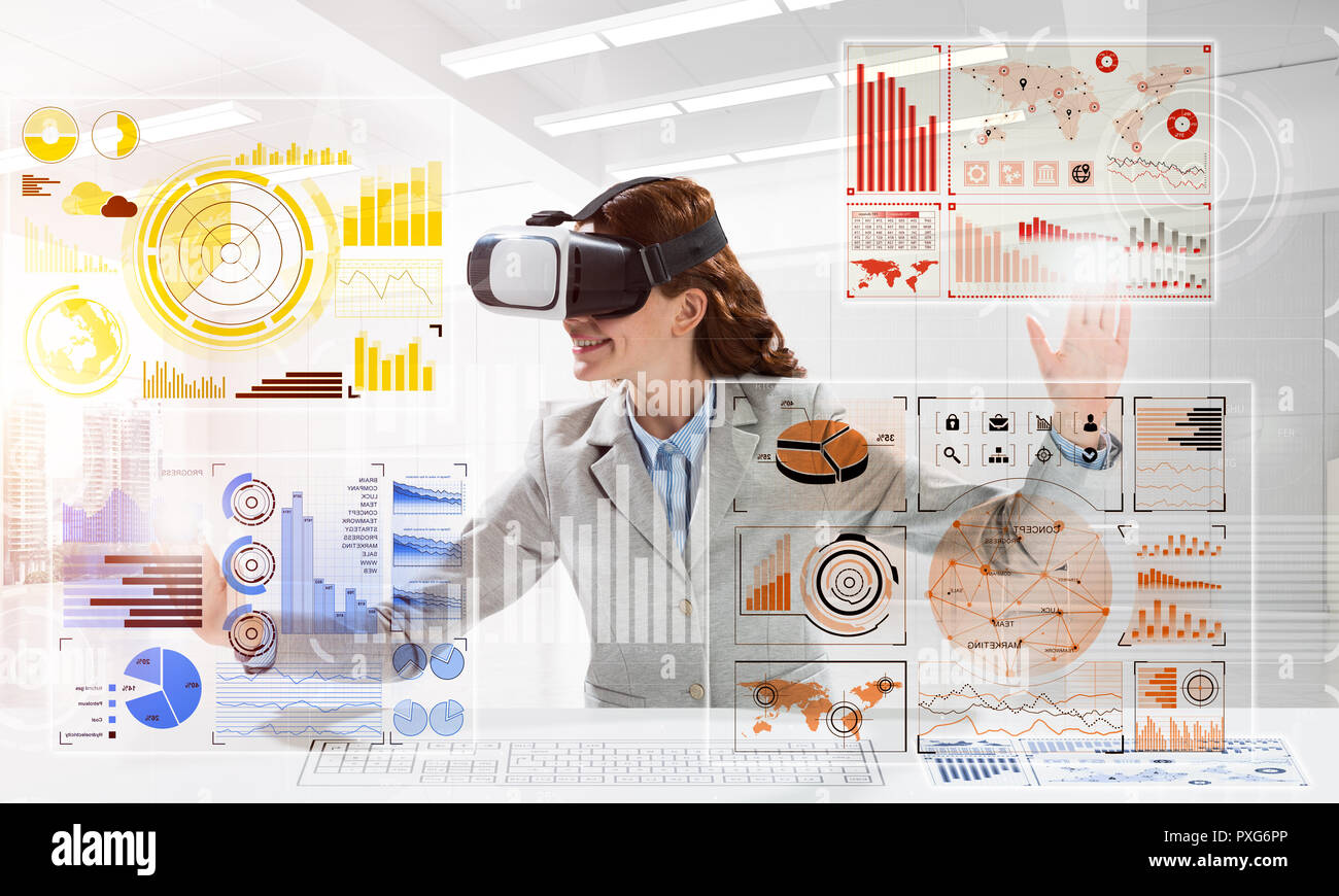 Virtual reality experience Stock Photo - Alamy