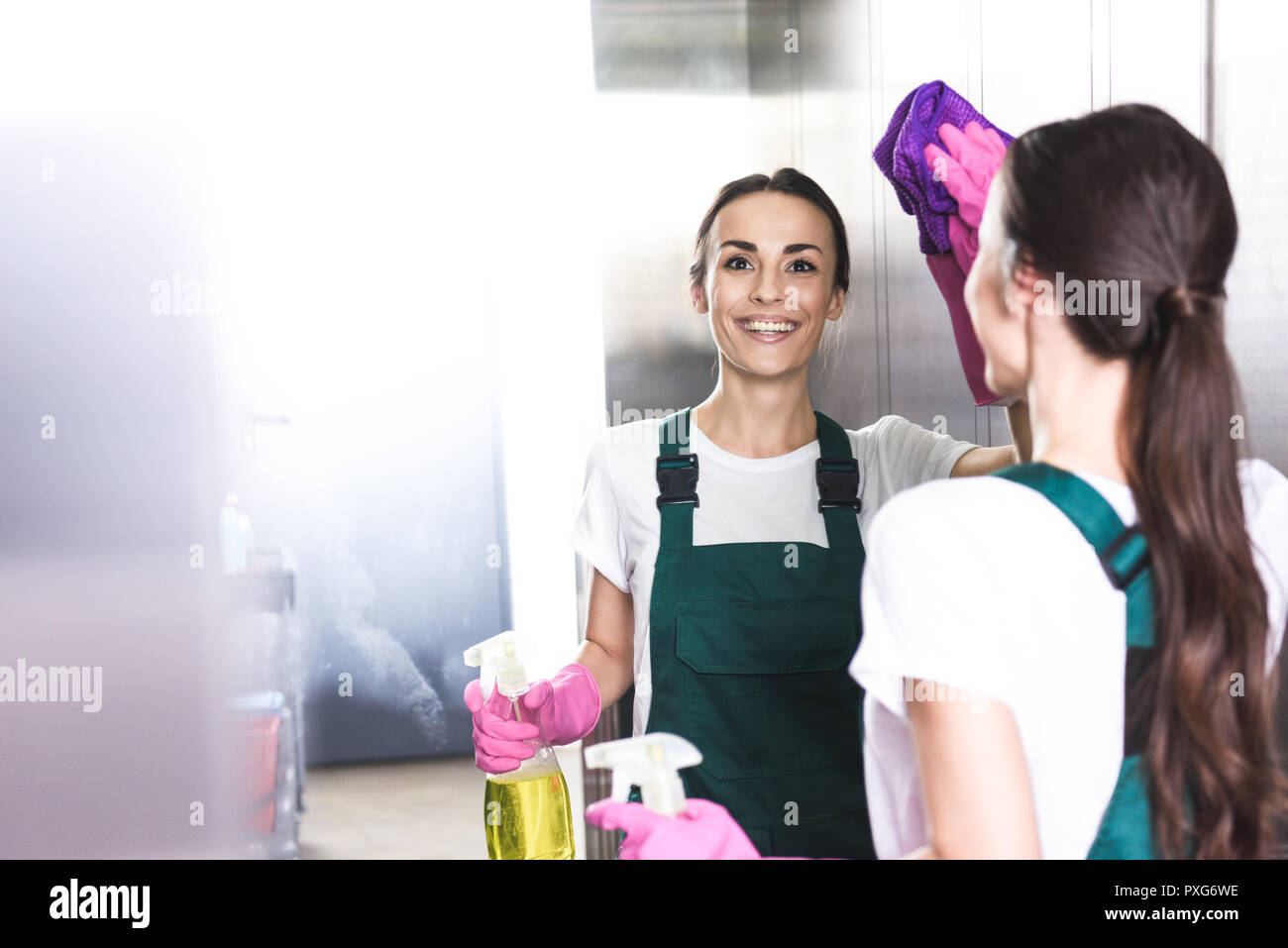 Female janitor rag detergent hi-res stock photography and images - Alamy