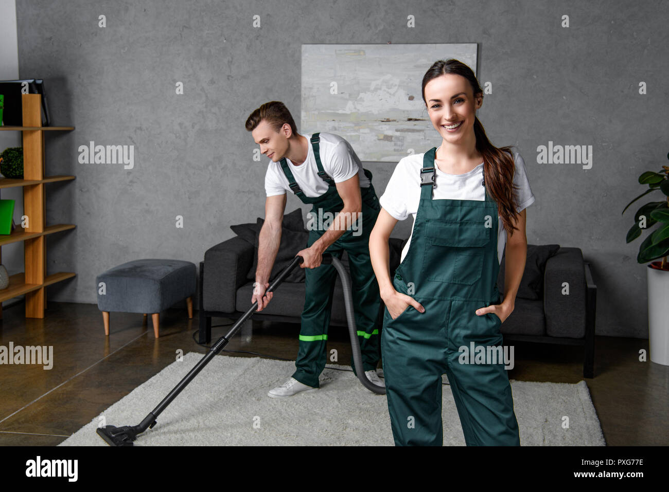 Cleaning company workers hi-res stock photography and images - Alamy