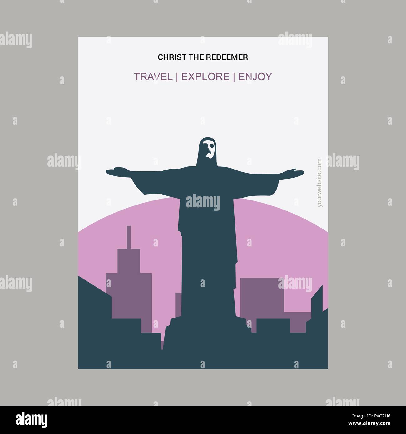 Christ The Redeemer Rio de Janeiro, Brazil Vintage Style Landmark ...