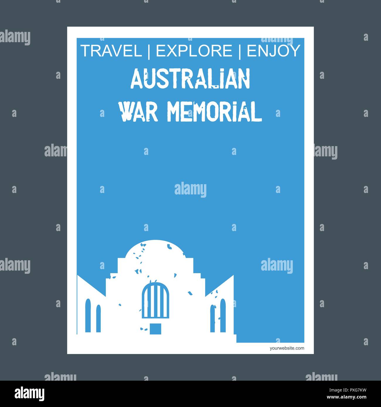 Australian War Memorial, Australia monument landmark brochure Flat ...