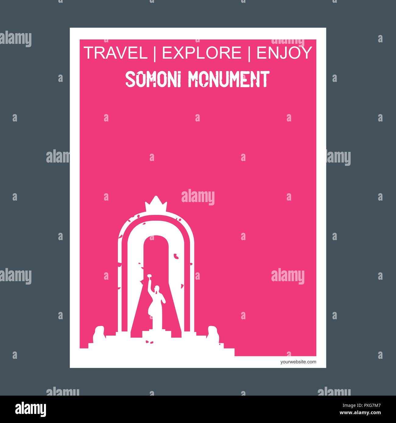 Somoni Monument Dushanbe, Tajikistan monument landmark brochure Flat ...