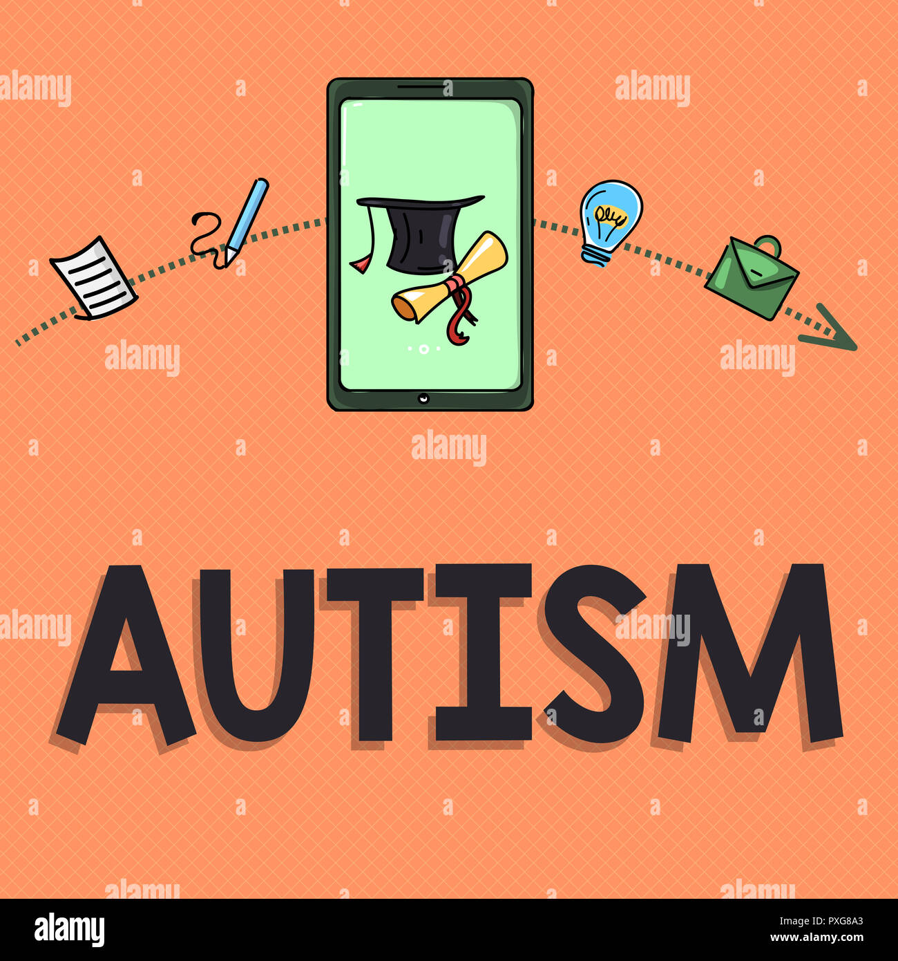 Autistic boy writing in hi-res stock photography and images - Alamy