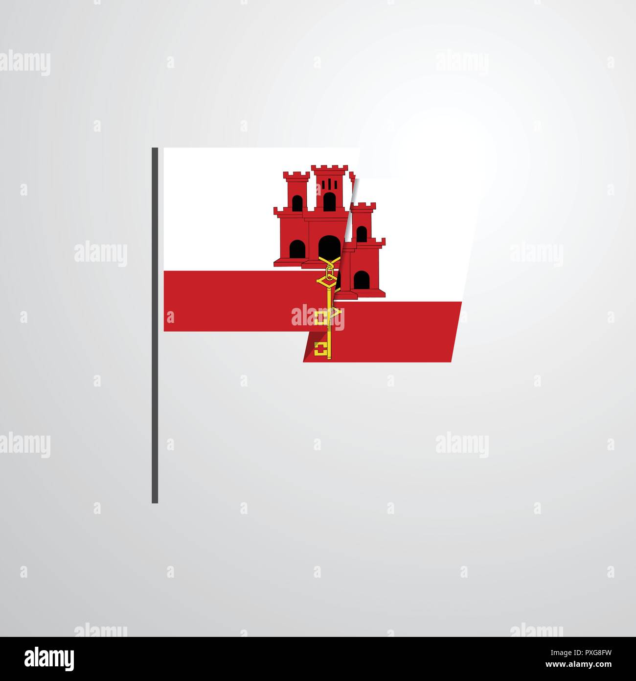 Gibraltar waving Flag design vector Stock Vector Image & Art - Alamy