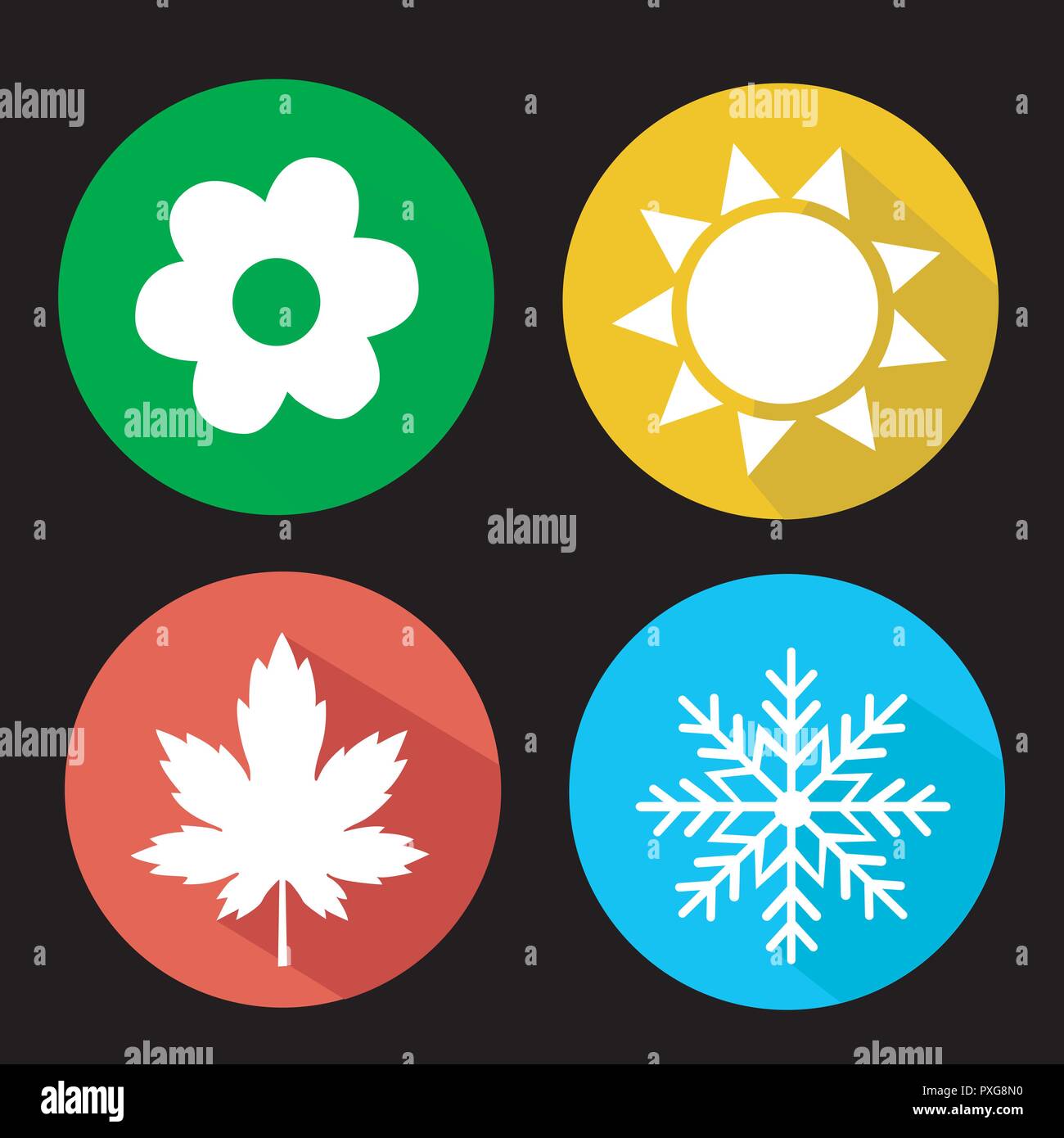 Spring summer autumn winter icons hi-res stock photography and images ...