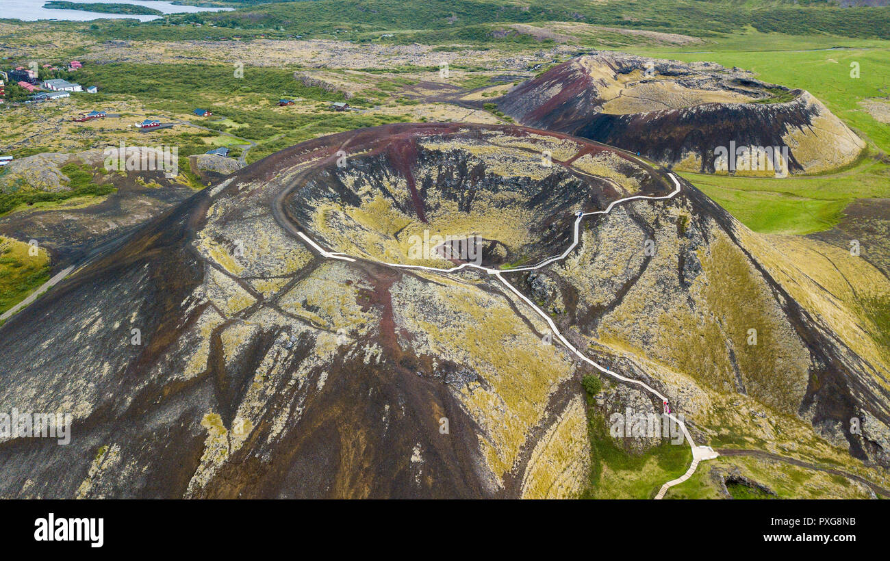 Grábrók Volcano or Grábrók Crater, Bifrost, Iceland Stock Photo - Alamy
