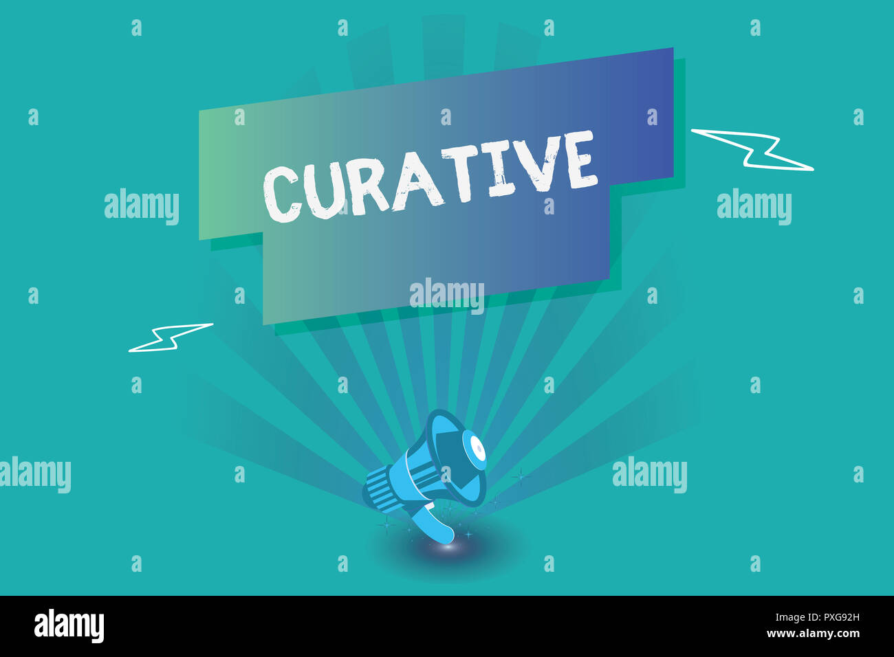 Writing note showing Curative. Business photo showcasing Something that ...