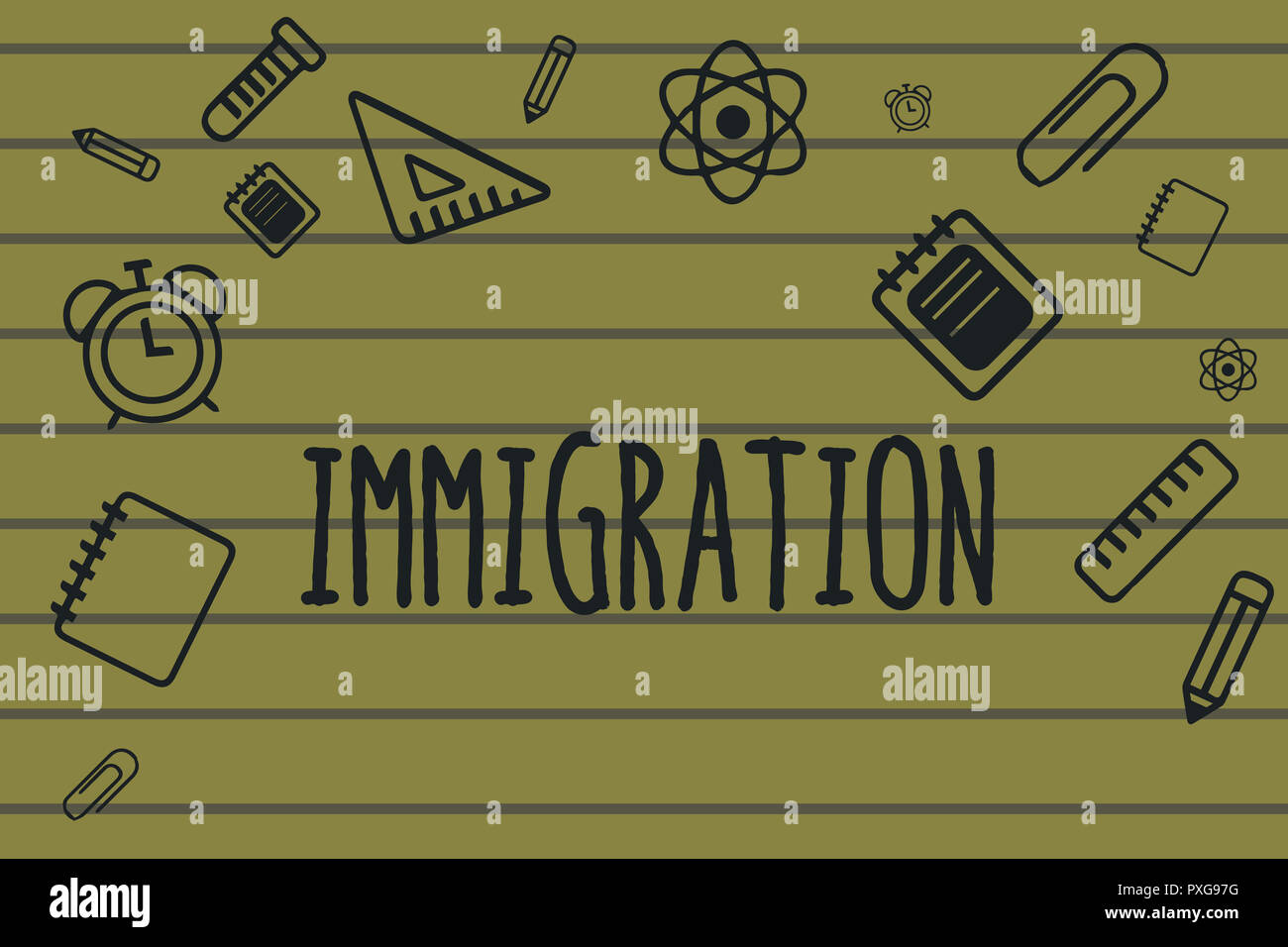 Text sign showing Immigration. Conceptual photo Action of coming to ...