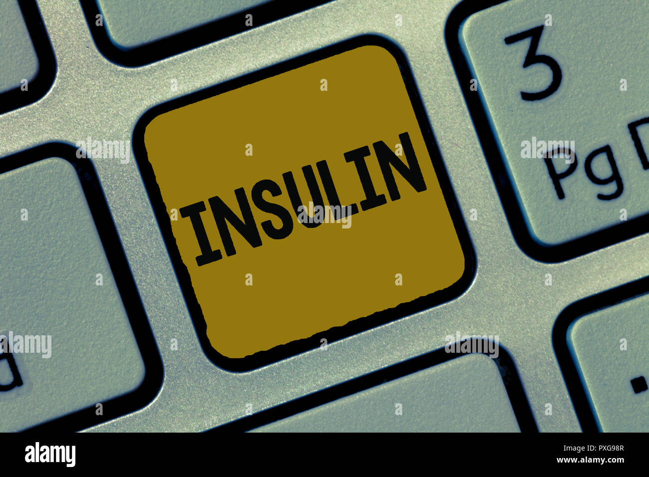 Text sign showing Insulin. Conceptual photo Protein pancreatic hormone ...