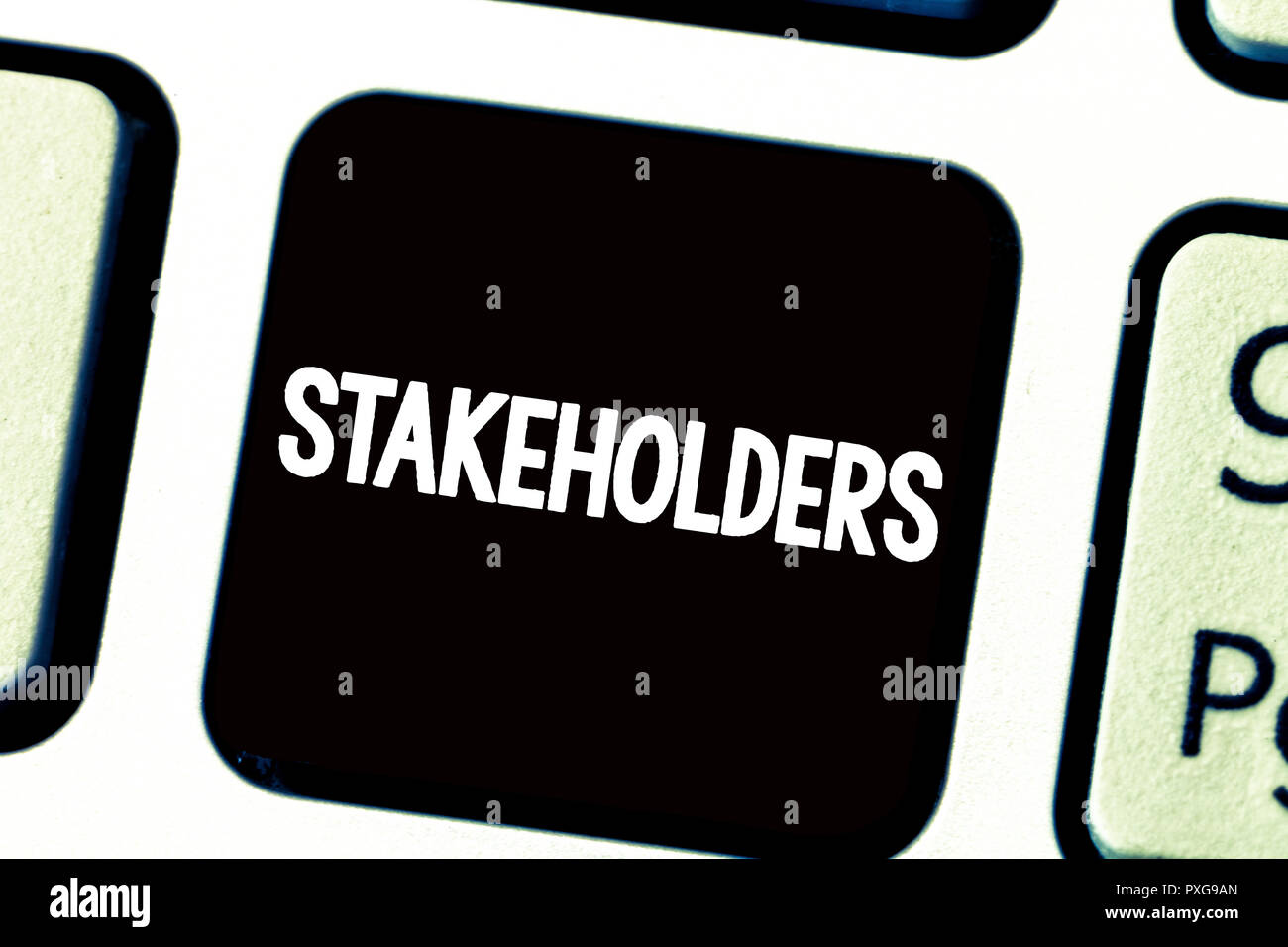 Text sign showing Stakeholders. Conceptual photo Persons with interest ...