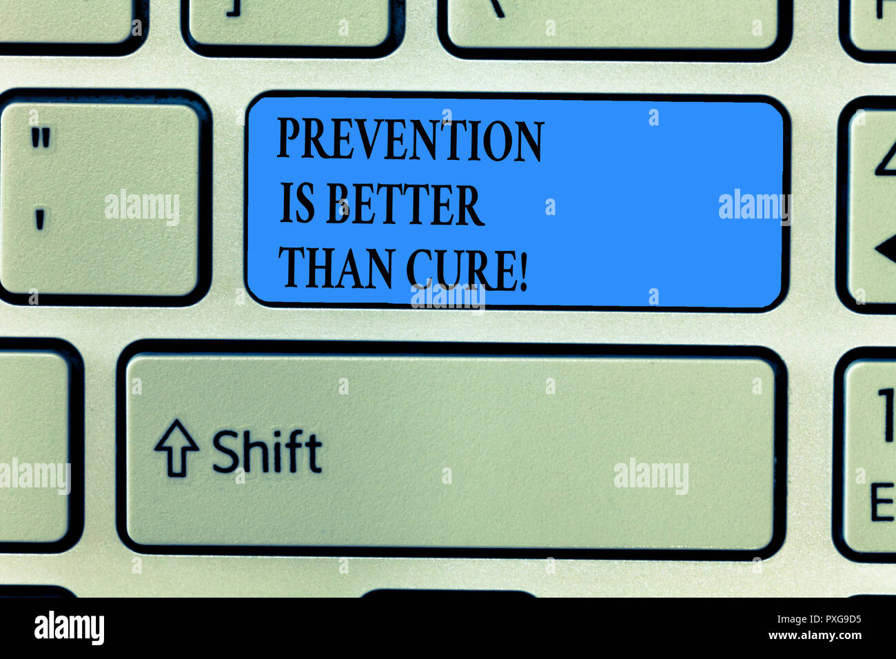 Handwriting text writing Prevention Is Better Than Cure. Concept ...