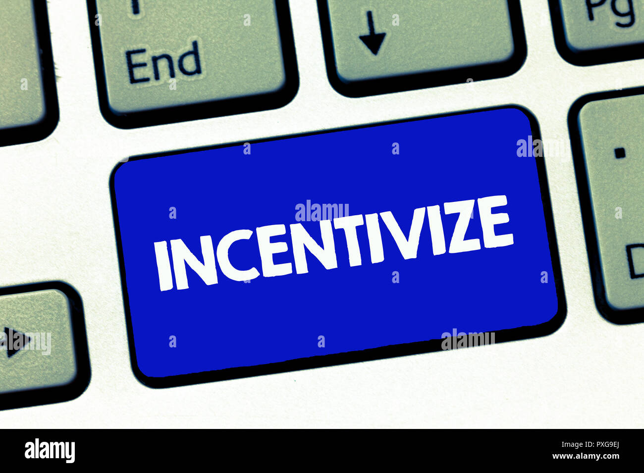 Handwriting text Incentivize. Concept meaning Motivate or encourage ...