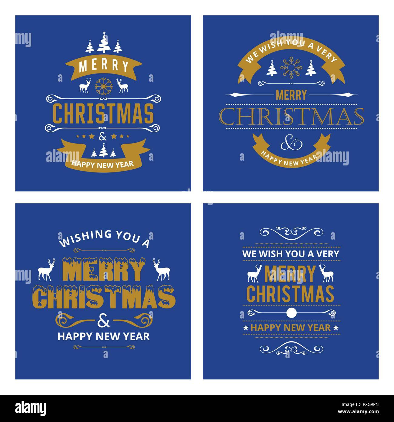 Merry Christmas creative design with blue background vector Stock ...