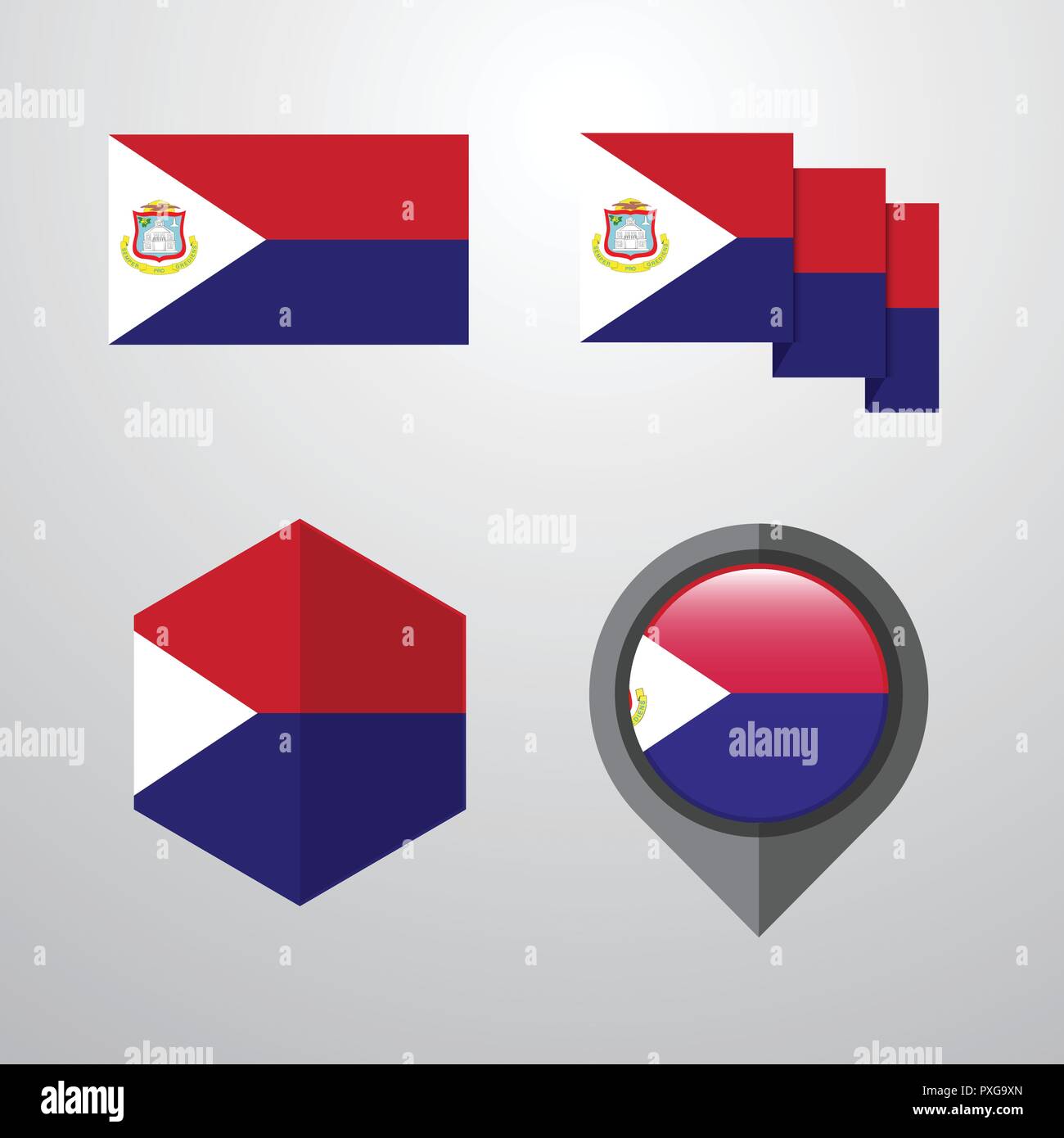 Saint Martin Island Map High Resolution Stock Photography and Images ...