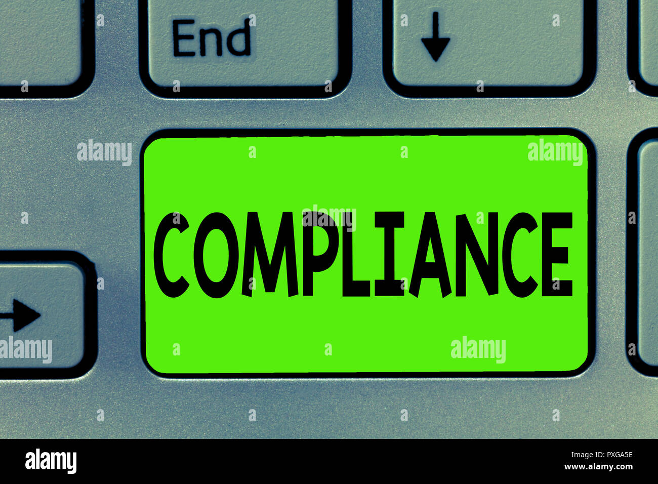 Handwriting text writing Compliance. Concept meaning Action Fact of ...